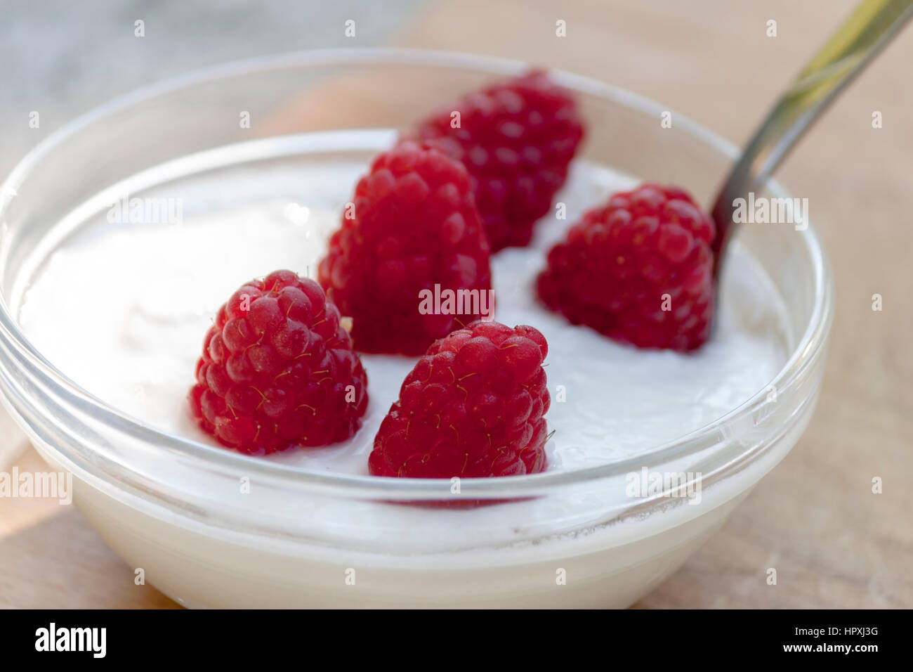 Healthy yogurt with raspberries hi-res stock photography and images - Alamy