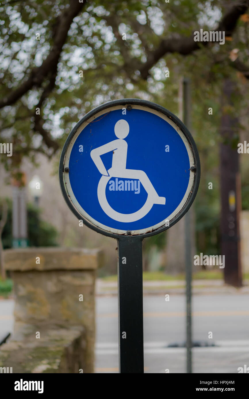 Active Wheel Chair Sign directs to an accessible path Stock Photo - Alamy