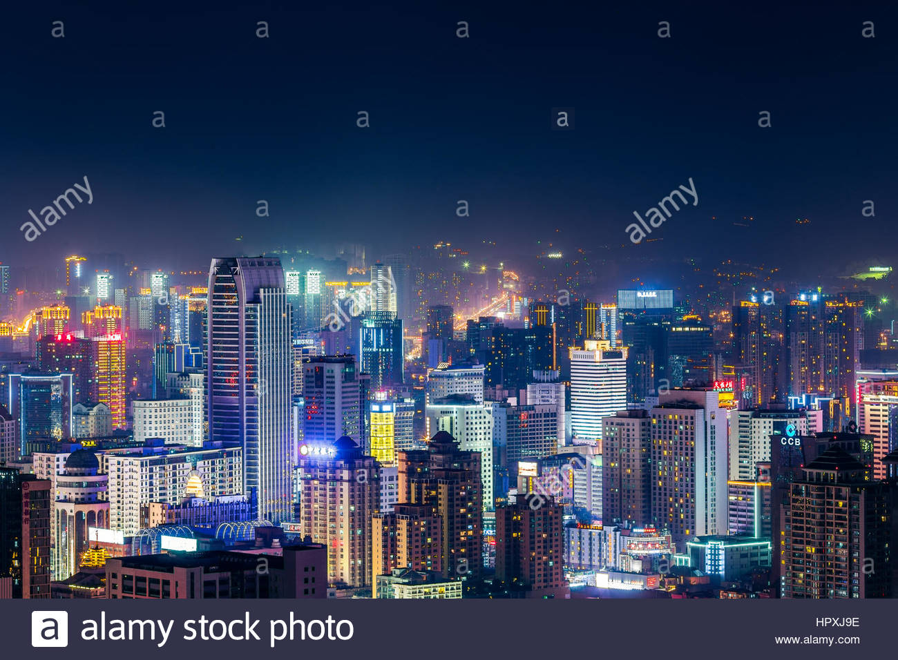 Kunming city night Stock Photo, Royalty Free Image: 134580138 - Alamy