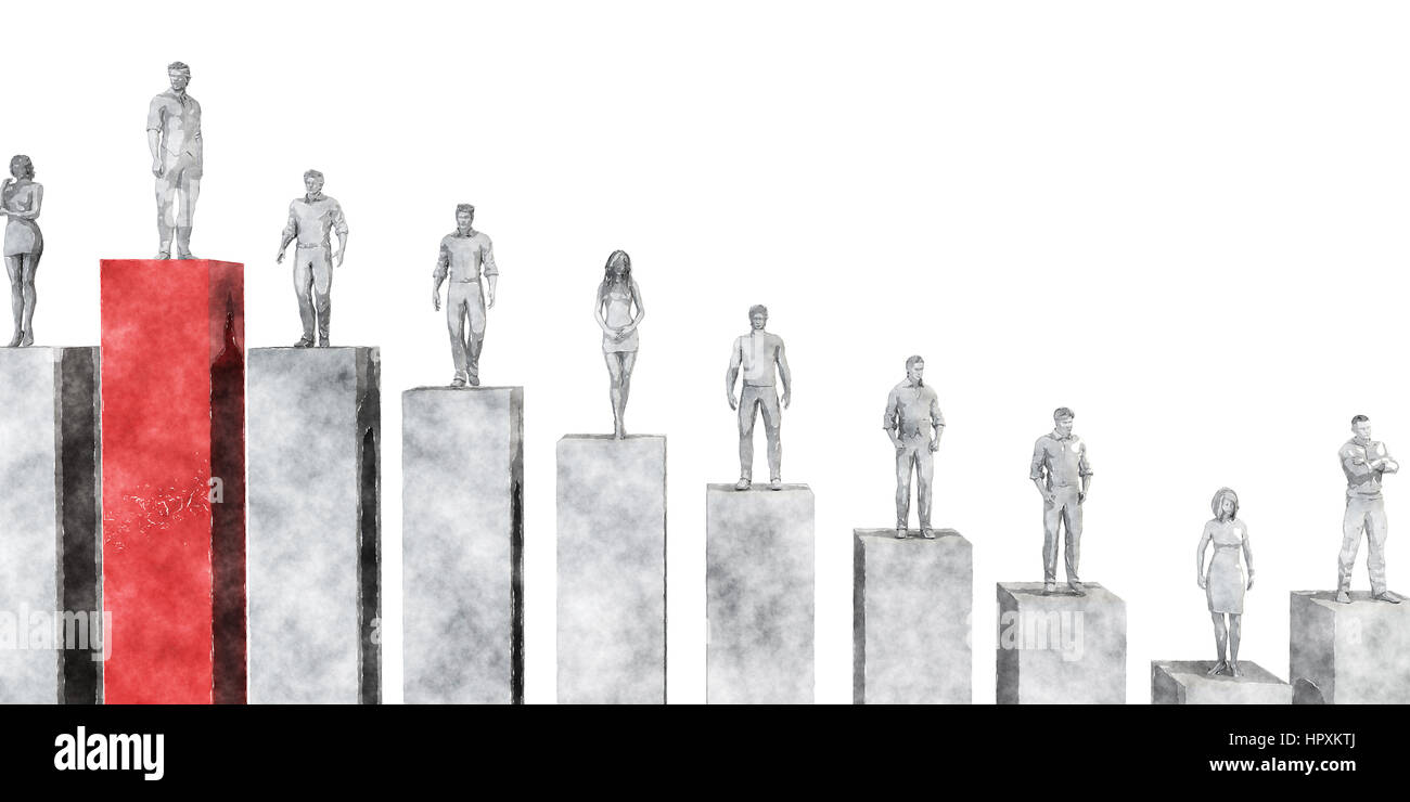 People Standing on Financial Bar Graph Chart Stock Photo - Alamy