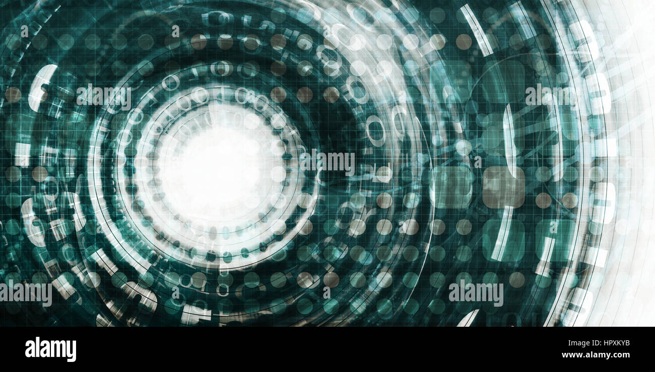 Technology Portal with Digital Circle Access System Stock Photo - Alamy