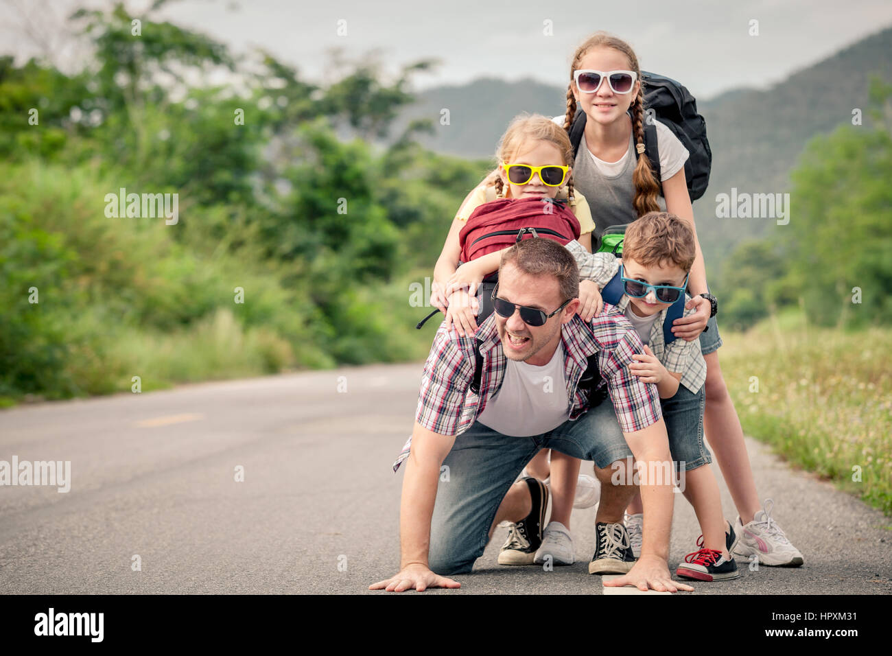 Father Walking Children To School High Resolution Stock Photography and ...