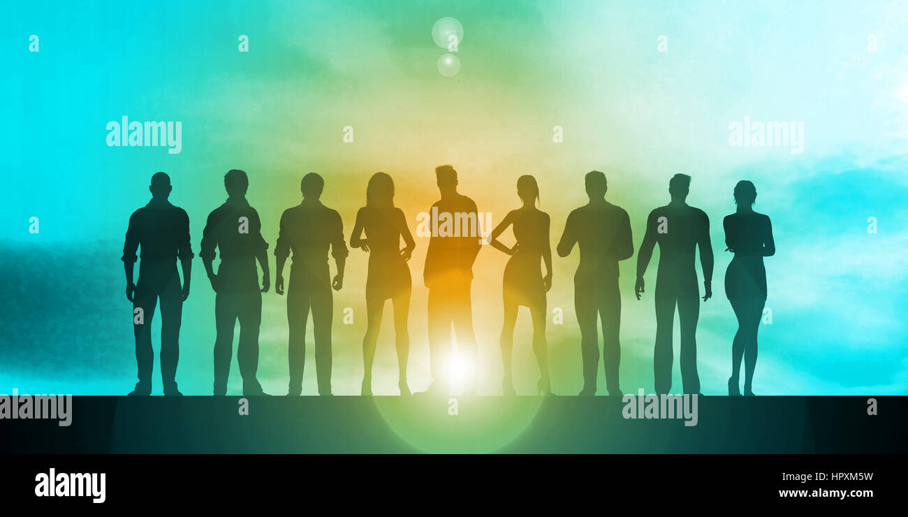 Business Team Silhouette as a Concept Illustration Stock Photo - Alamy