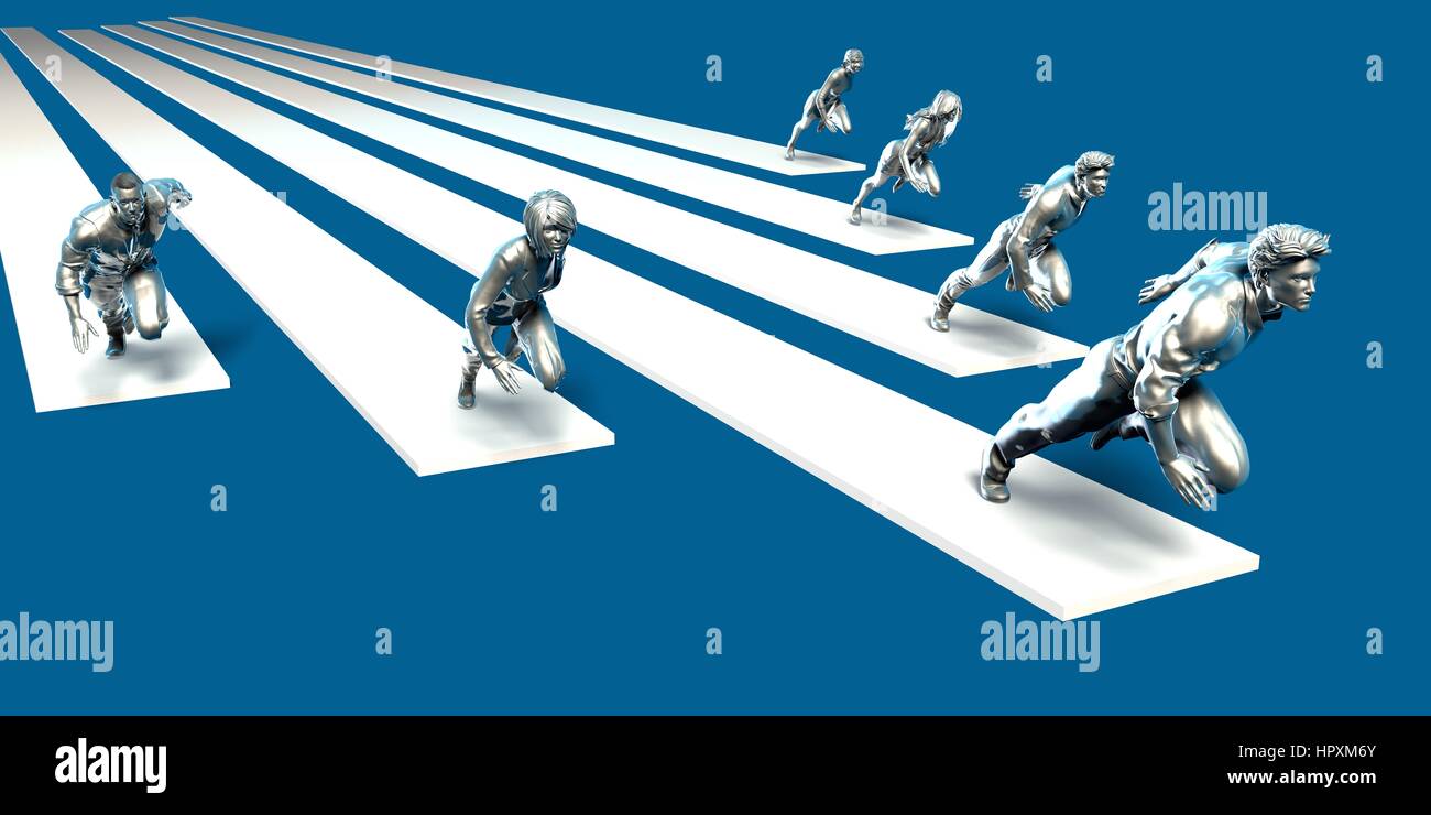 Businessmen Teamwork Running Together as a Concept in 3d Stock Photo ...