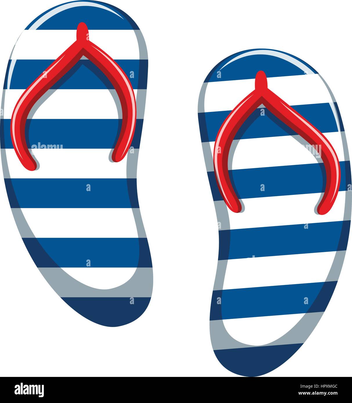 Pair of blue striped sandals illustration Stock Vector Image & Art - Alamy