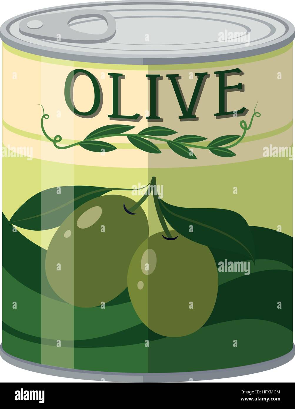 Olives in aluminum can illustration Stock Vector Image & Art - Alamy