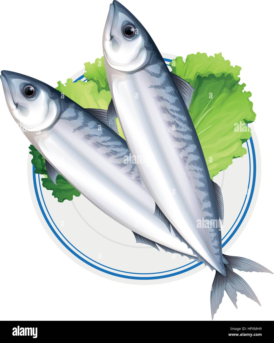 Fish dining plate Stock Vector Images - Alamy