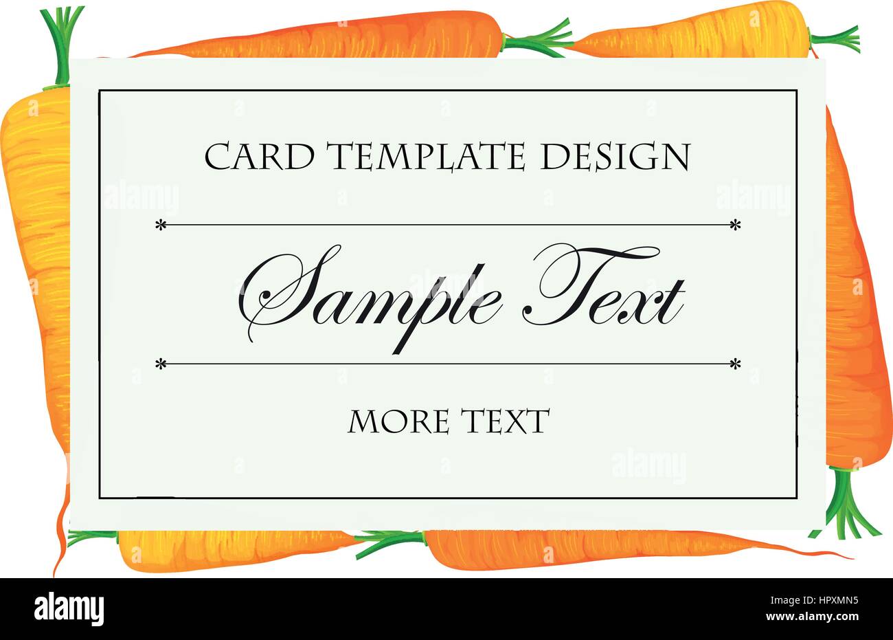 Card template with fresh carrots in background illustration Stock ...