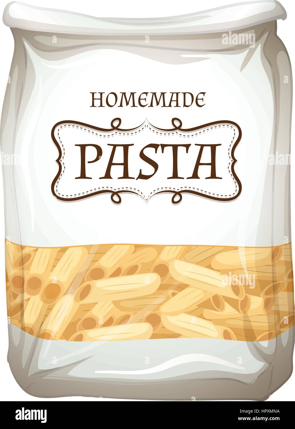 Homemade pasta in bag illustration Stock Vector Image & Art - Alamy