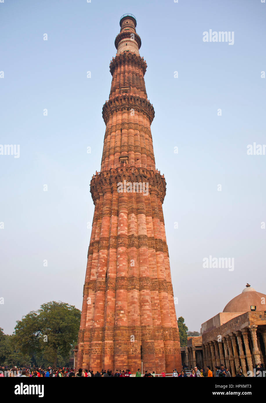 Qutub Minar tallest brick minaret in world with steps leading to top ...