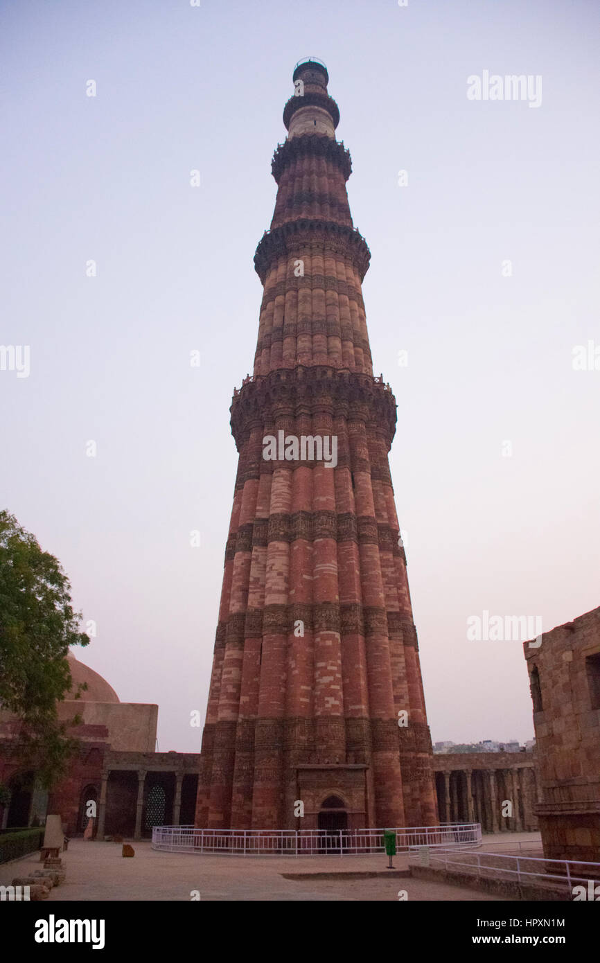 Qutub Minar tallest brick minaret in world with steps leading to top ...