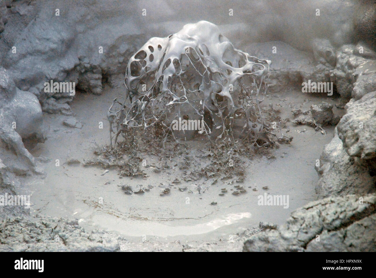 A geothermal spot noted for its bubbling pools, boiling mud pits and ...