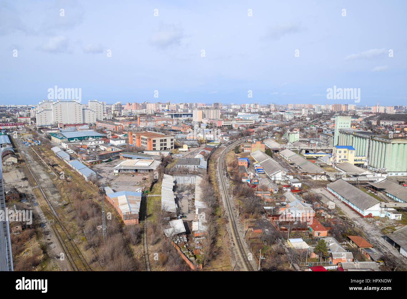 City landscape. The view from the heights of the 24th floor. Krasnodar ...
