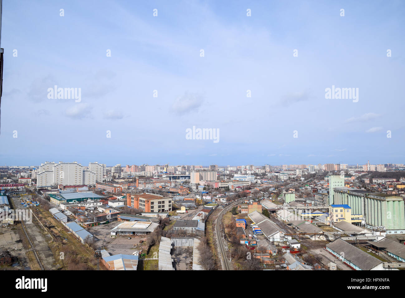 City landscape. The view from the heights of the 24th floor. Krasnodar ...