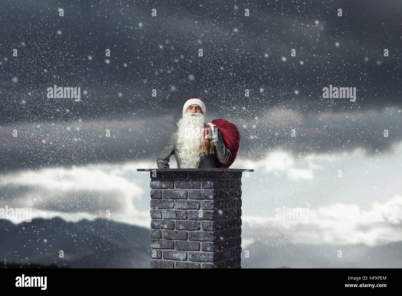 Santa claus stuck in chimney hi-res stock photography and images - Alamy