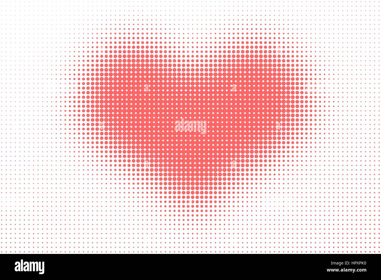 Dotted heart pattern as a background. Pink heart with halftone effect ...