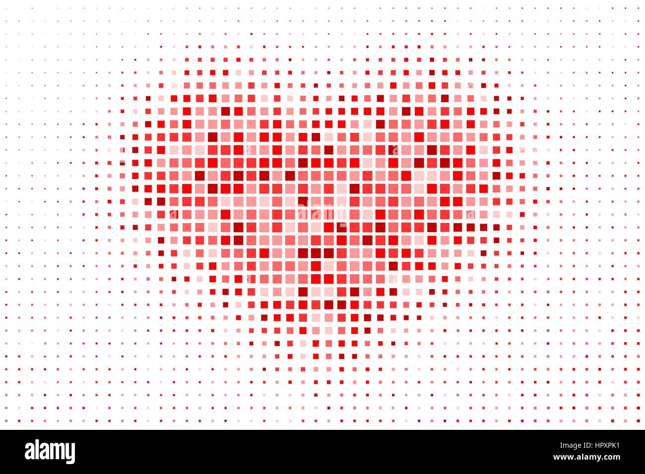 Pixelated heart pattern as a background. Red heart with halftone effect ...