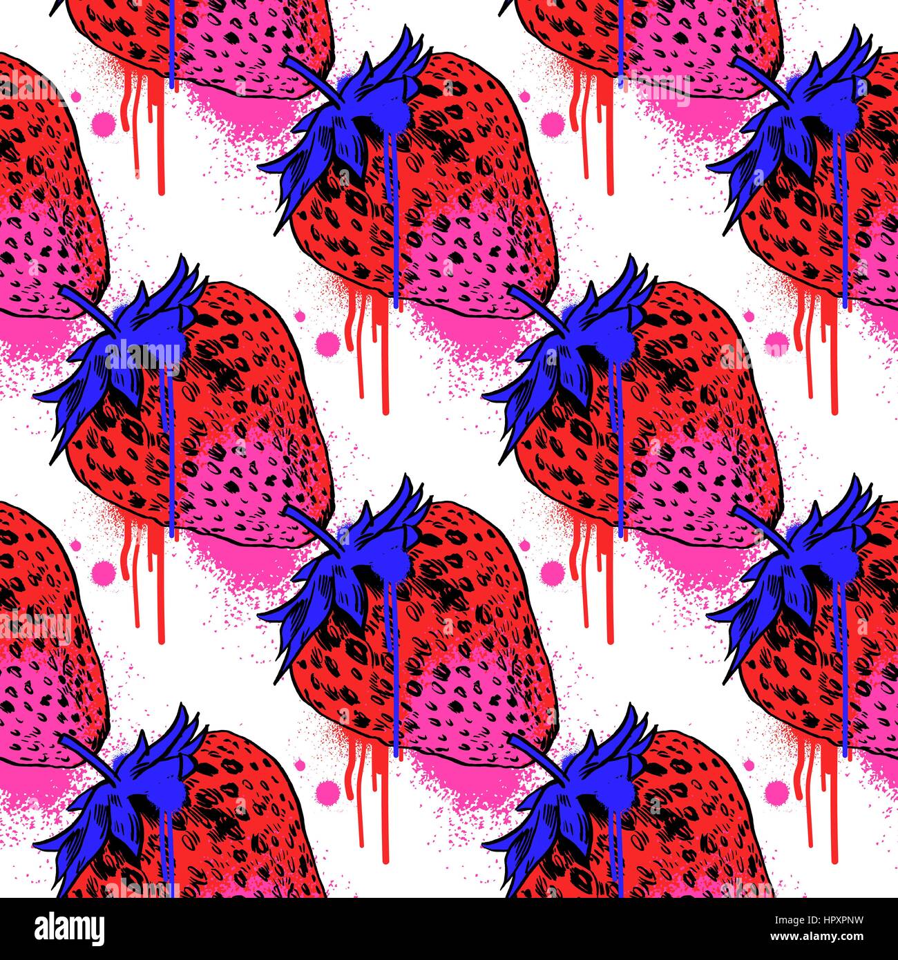 Strawberry vector pattern background Stock Vector Image & Art - Alamy