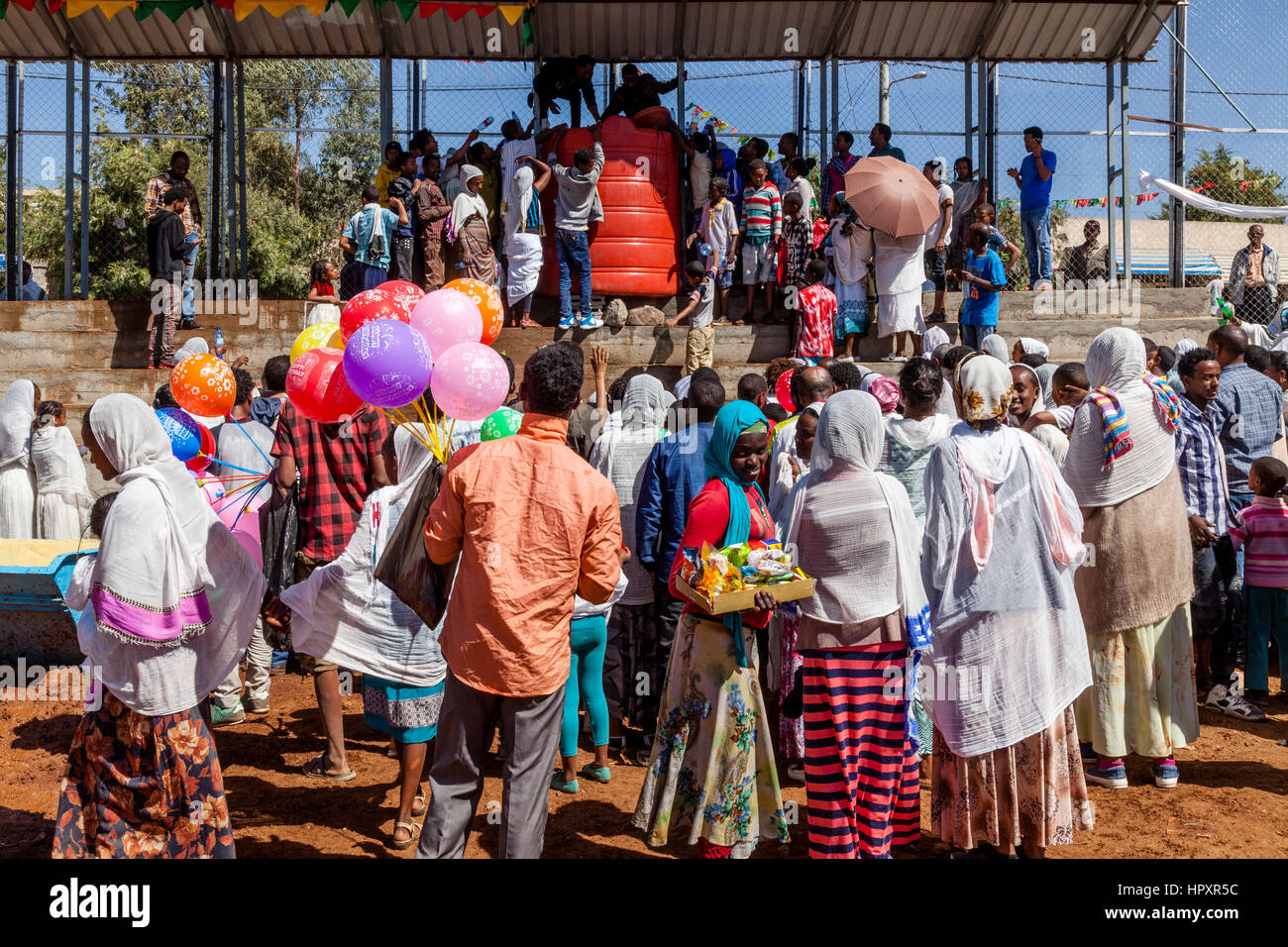 Holy Water Is Thrown Over Ethiopian Christians During The Timkat ...