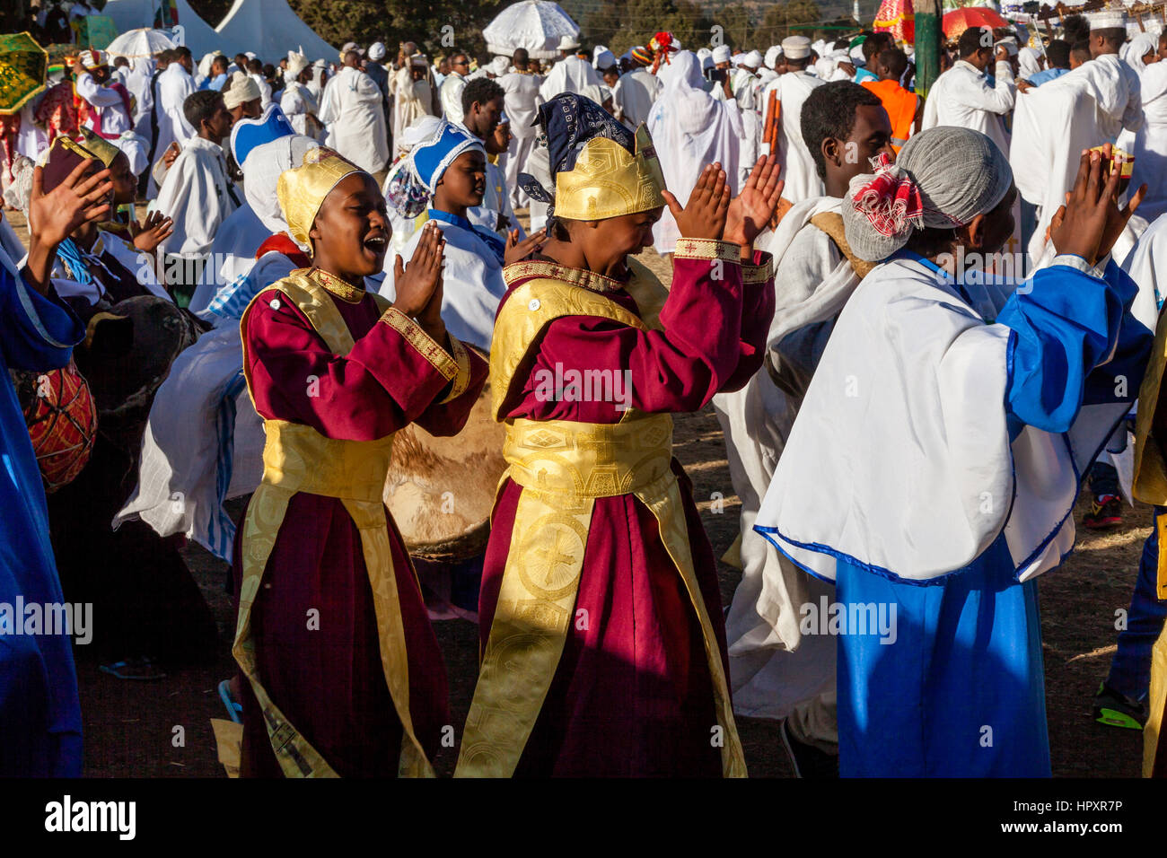 Young Ethiopian Christians Celebrating Timkat (Epiphany), Jan Meda ...