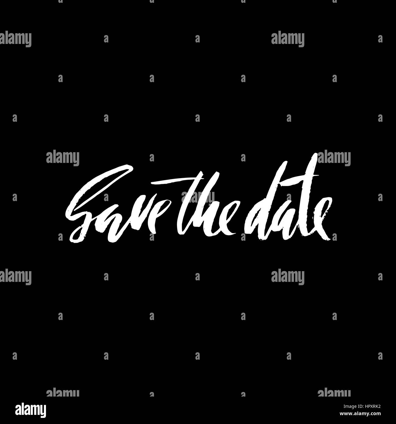 Save the date card. Hand drawn wedding calligraphy. Modern brush ...