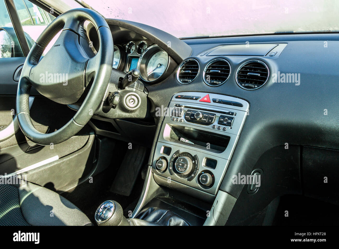 Detail of new modern car interior Stock Photo - Alamy