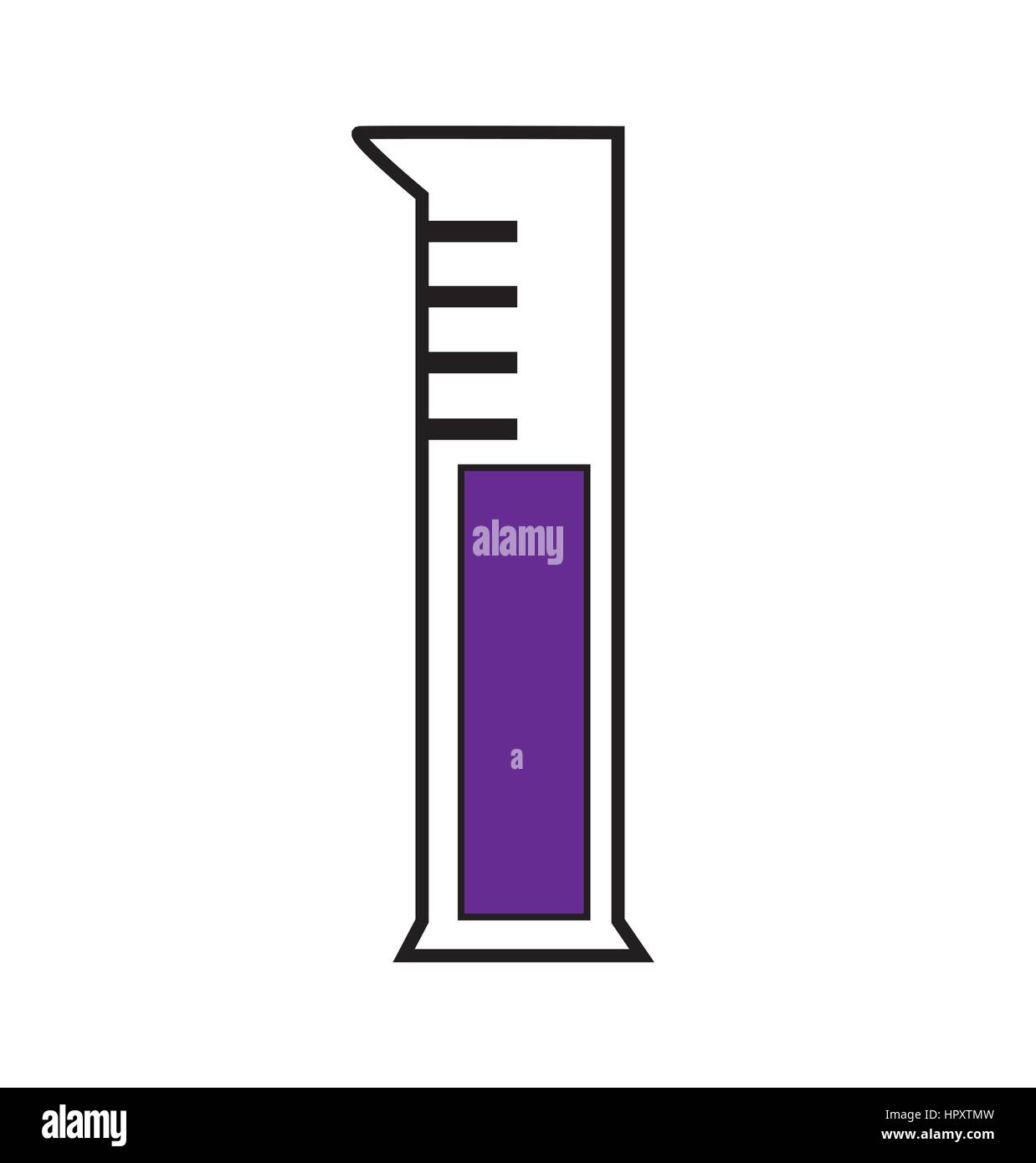 Graduated cylinder icon vector isolated in white background Stock ...