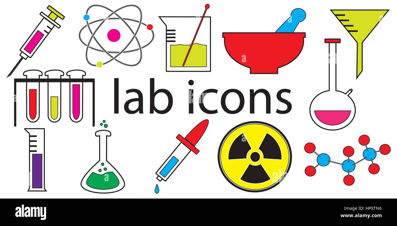 Laboratory icons vector isolated white background Stock Vector Image ...
