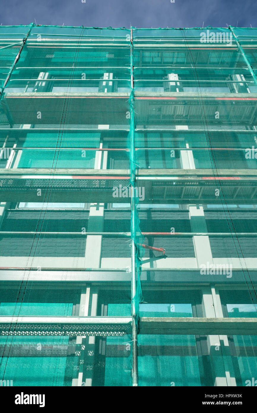 scaffolding at office building currently under renovation Stock Photo ...