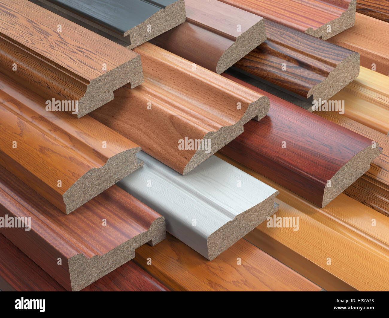 Samples of wooden furniture MDF profiles, Different medium density ...