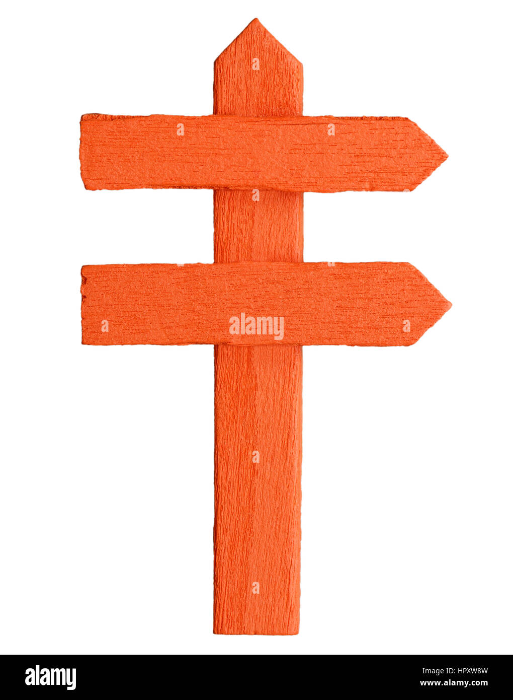 The road sign of orange color is isolated on a white background Stock ...