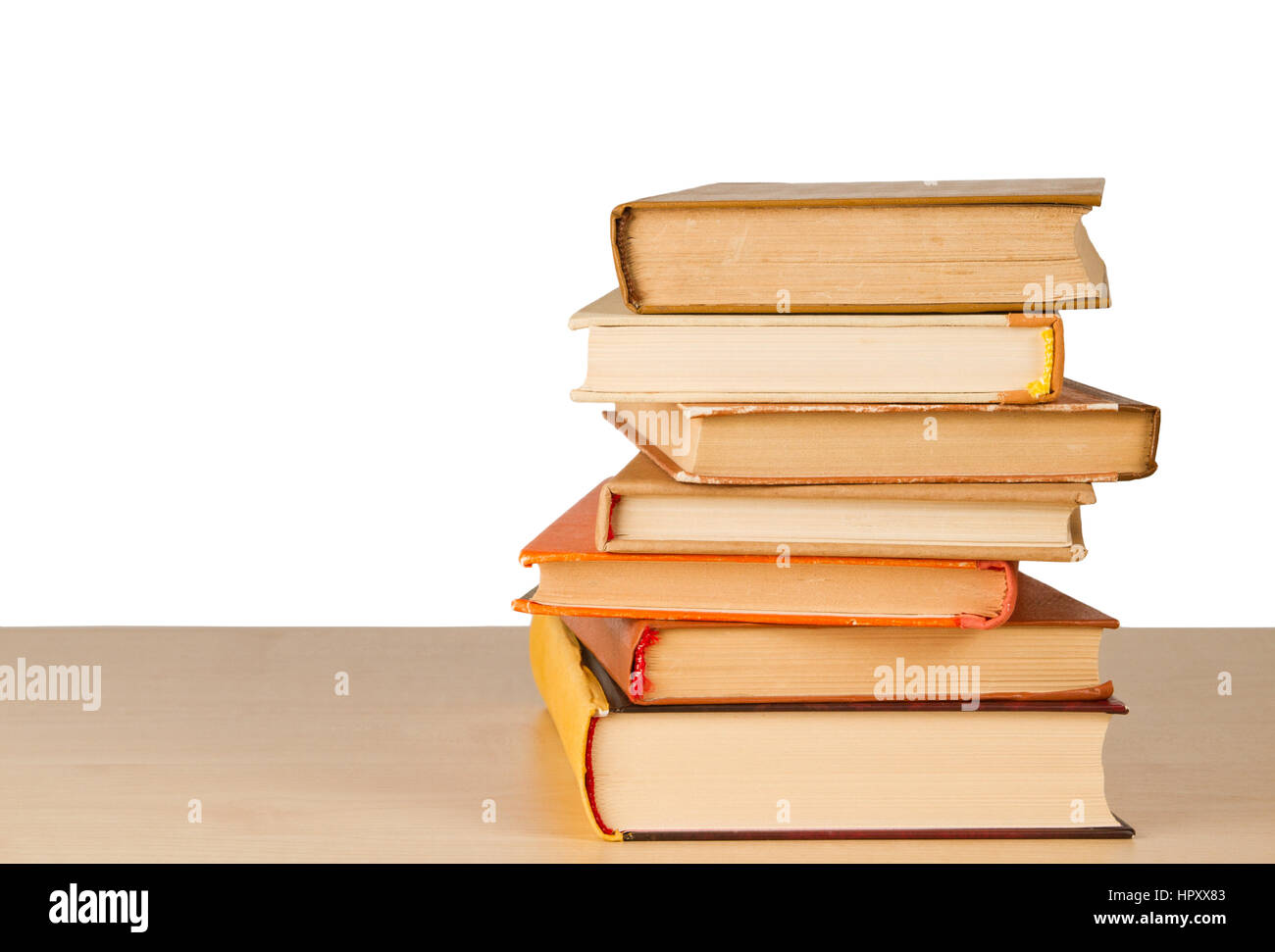 Old books spine table hi-res stock photography and images - Alamy