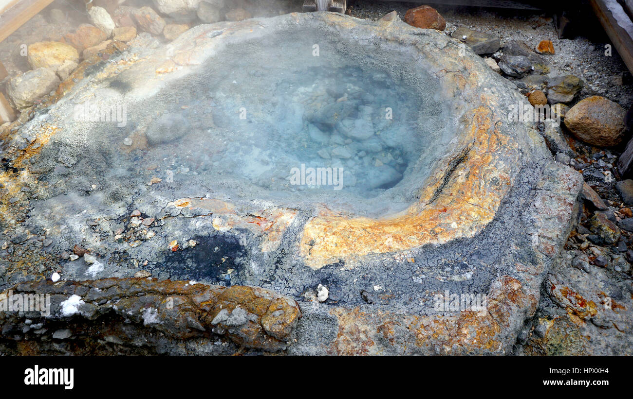 Noboribetsu onsen and center of hot spring source snow winter national ...