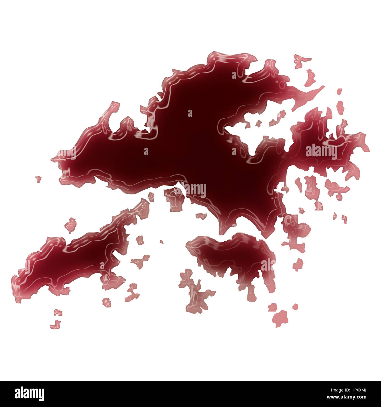 Pool of blood (or wine) that formed the shape of Hong Kong. (series ...