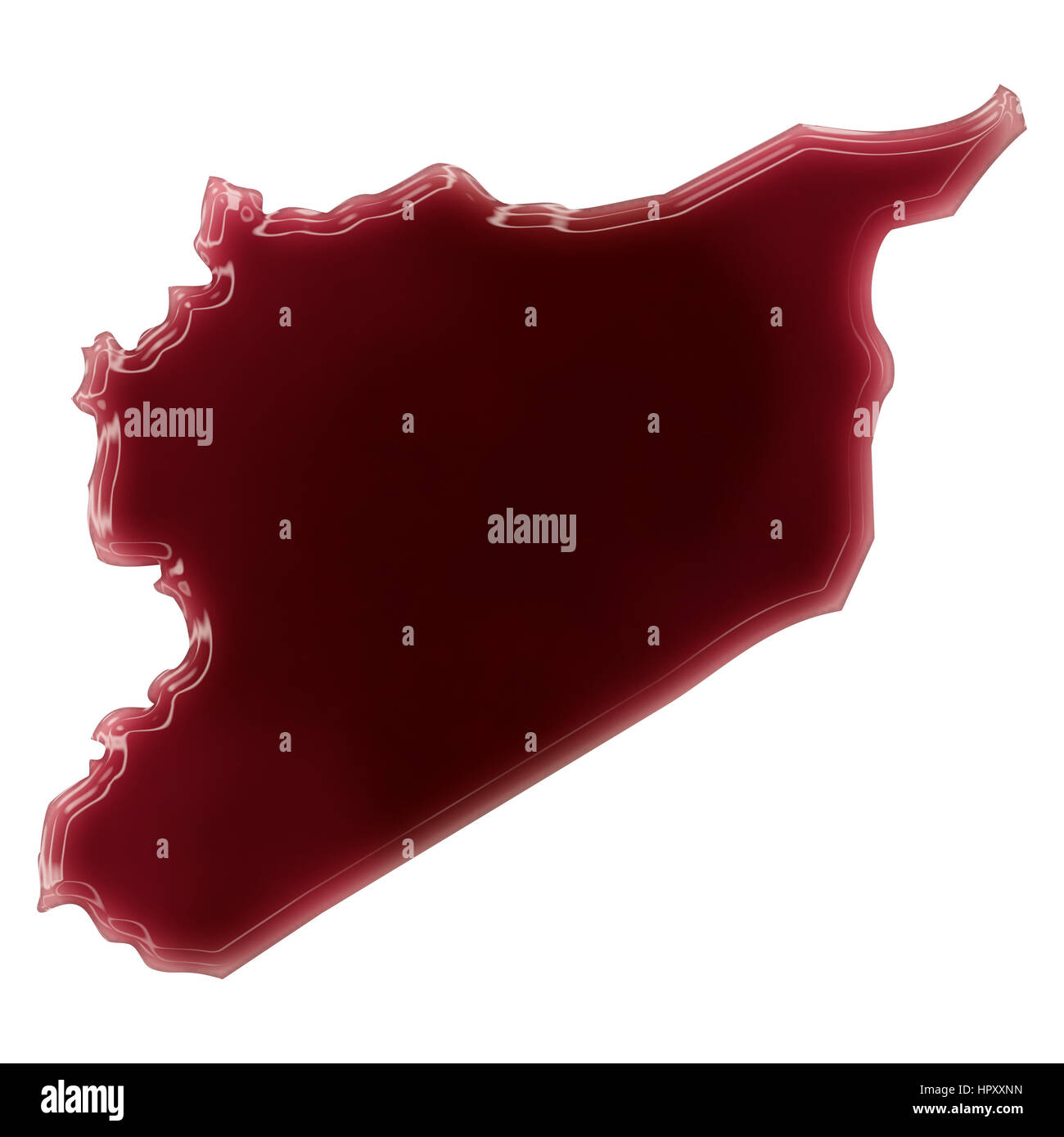 Pool of blood (or wine) that formed the shape of Syria. (series Stock ...