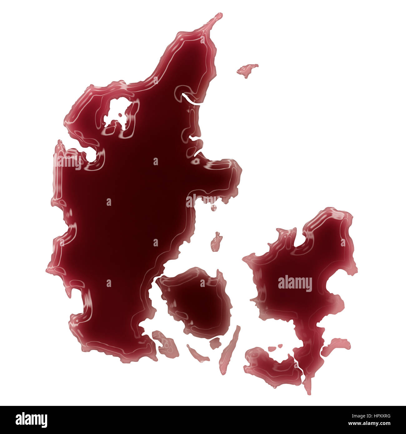 Pool of blood (or wine) that formed the shape of Denmark. (series Stock ...
