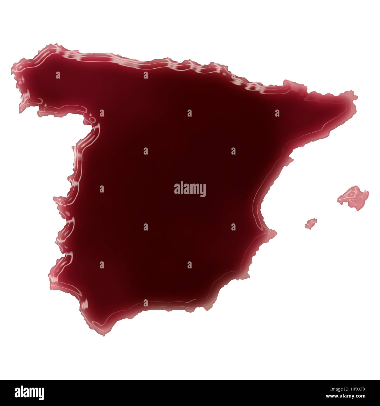 Pool of blood (or wine) that formed the shape of Spain. (series Stock ...