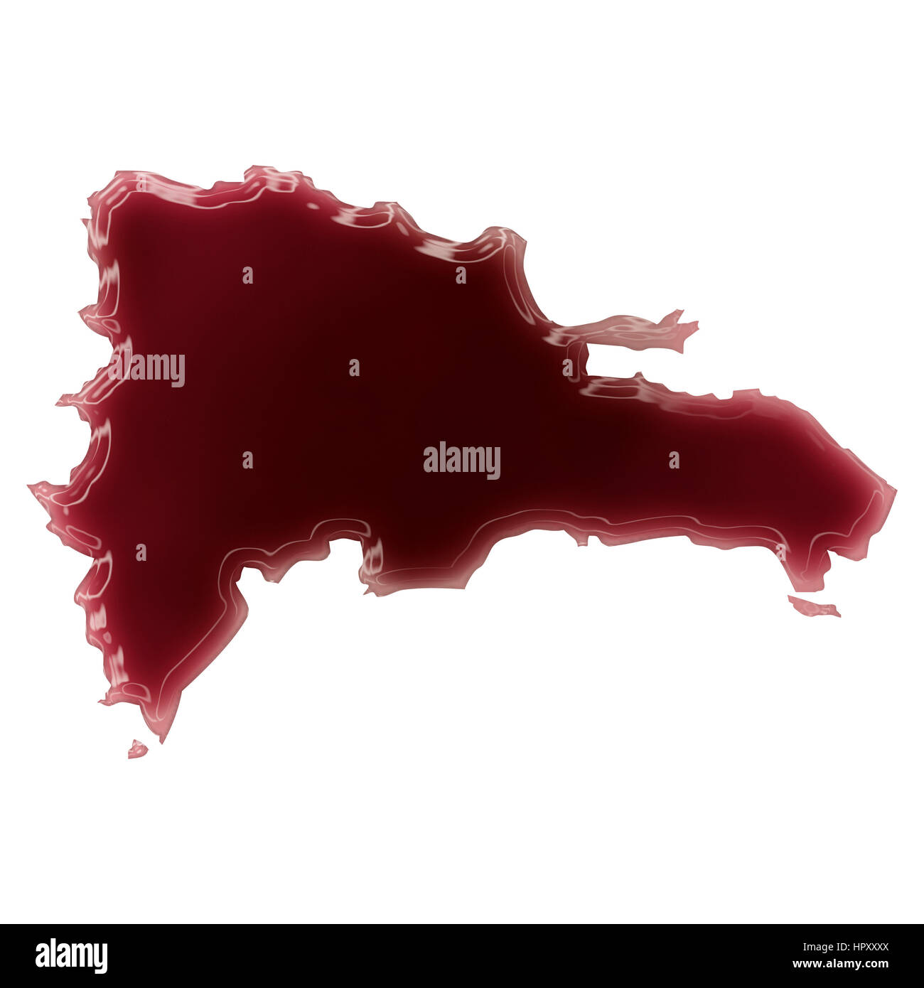 Pool of blood (or wine) that formed the shape of Dominican Republic ...