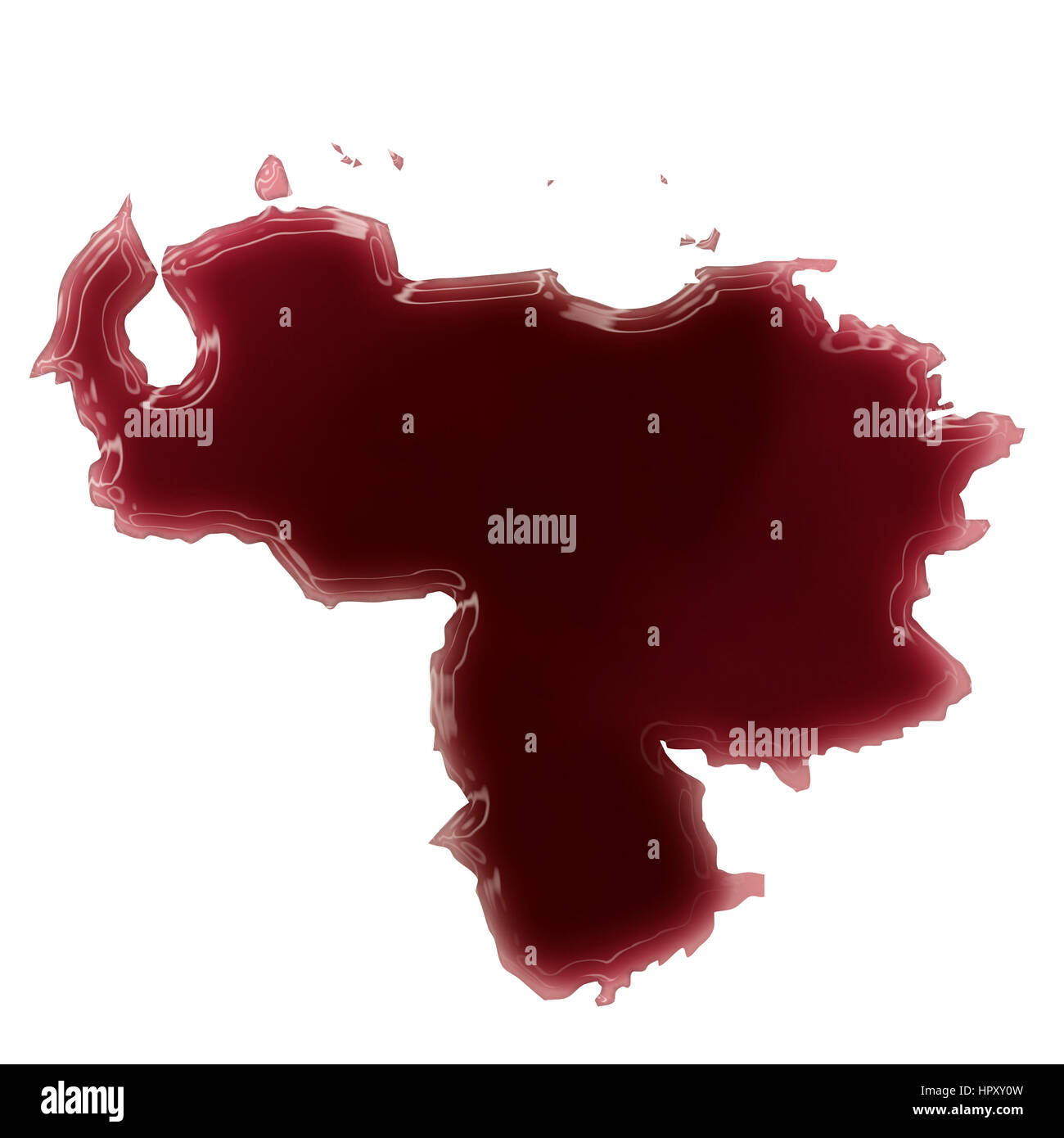 Pool of blood (or wine) that formed the shape of Venezuela. (series ...
