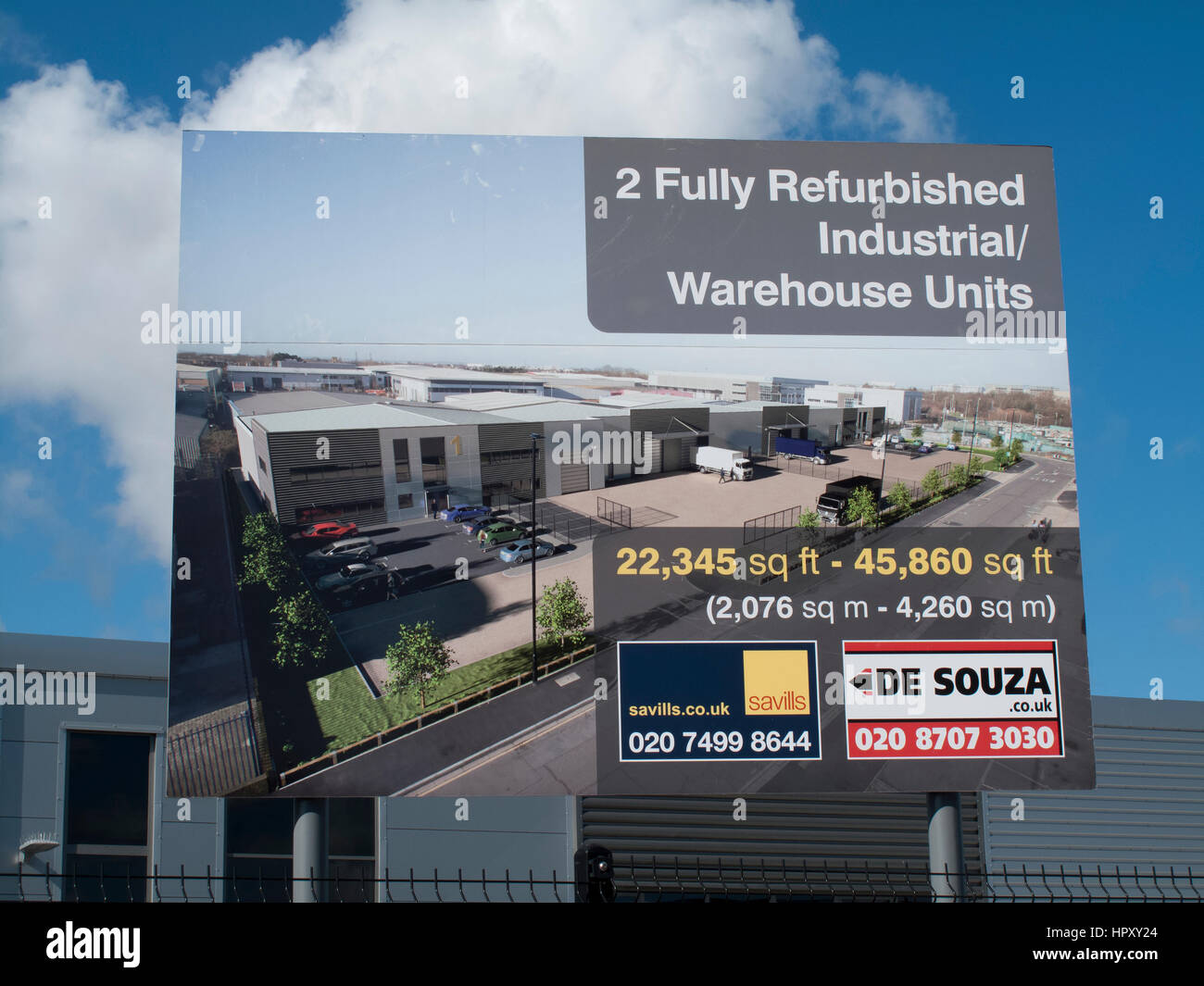 Commercial refurbished industrial warehouse units real estate sign ...