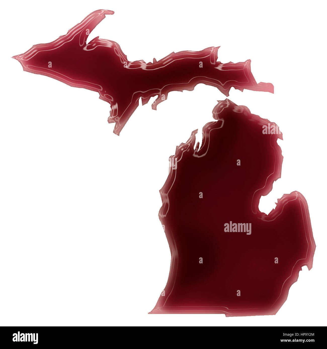 Outline map state michigan map hi-res stock photography and images - Alamy