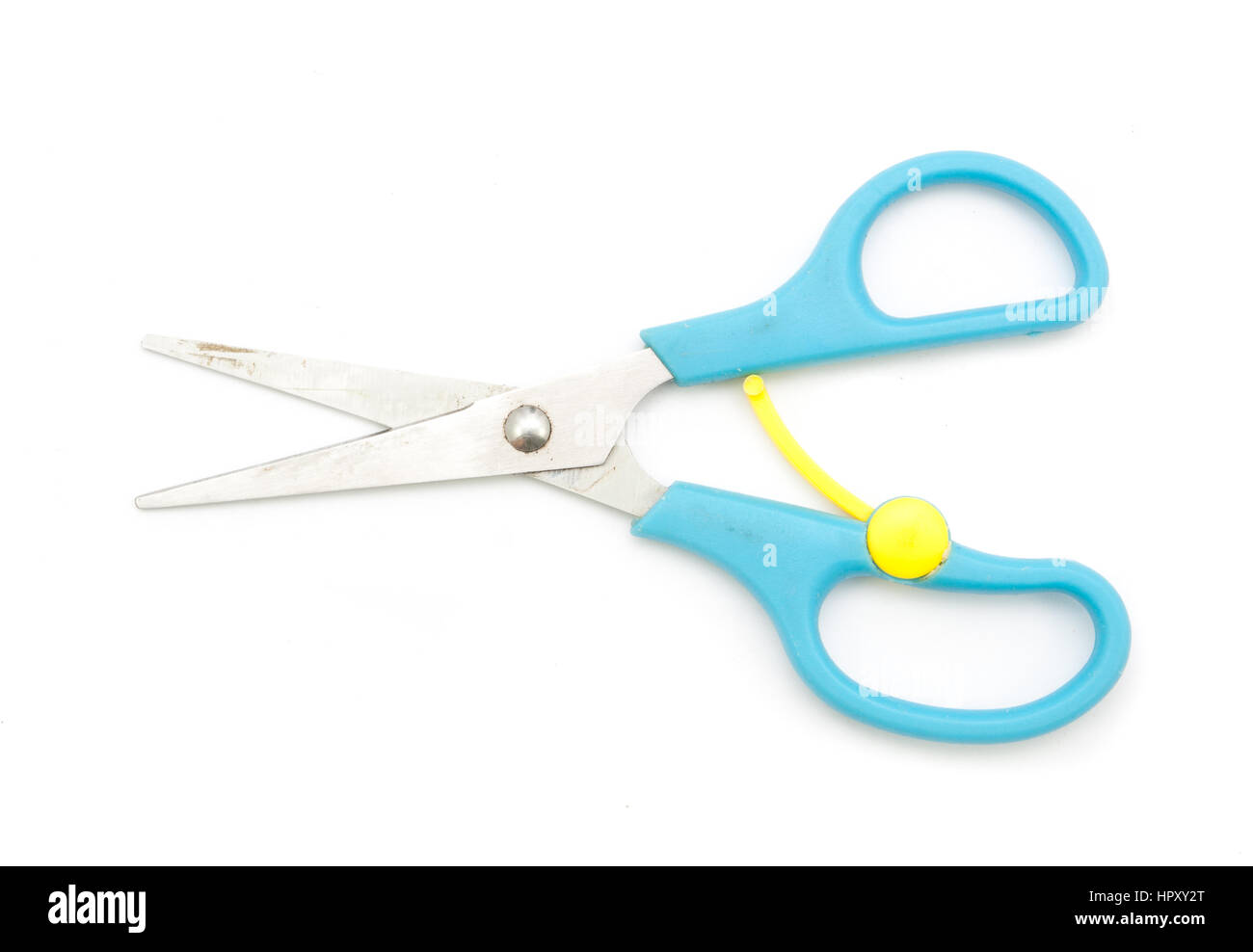 blue scissors object is isolated on white background Stock Photo - Alamy