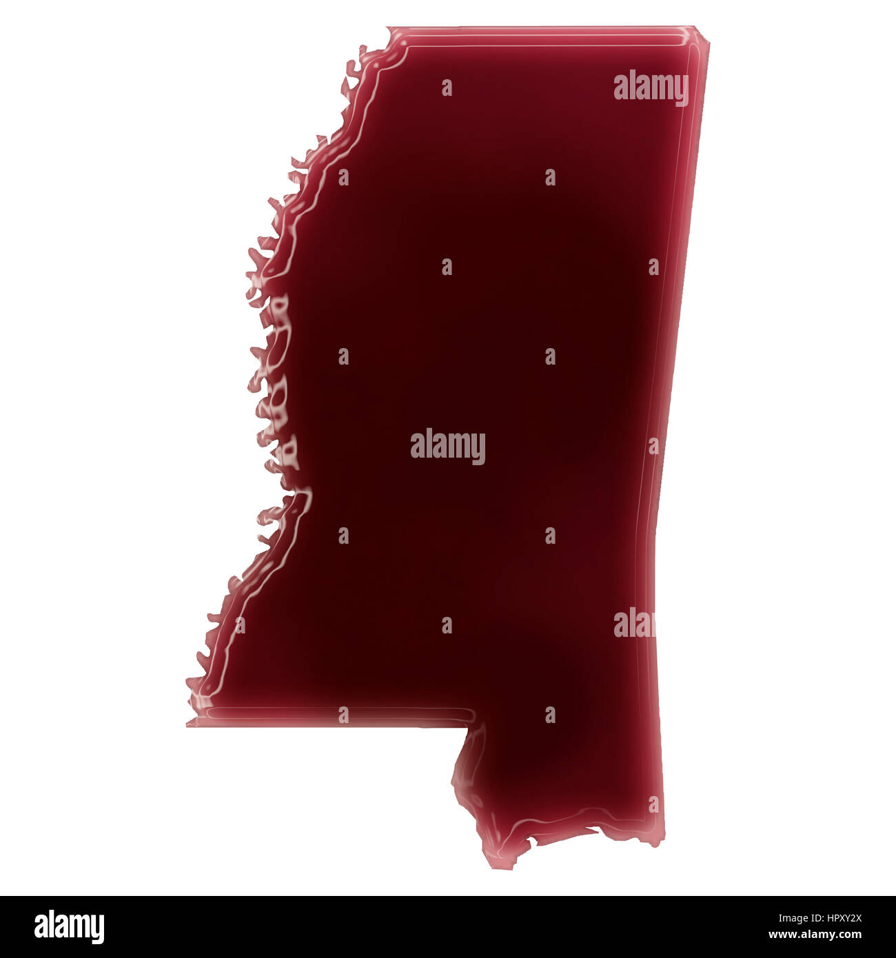 Mississippi state map Cut Out Stock Images & Pictures - Alamy