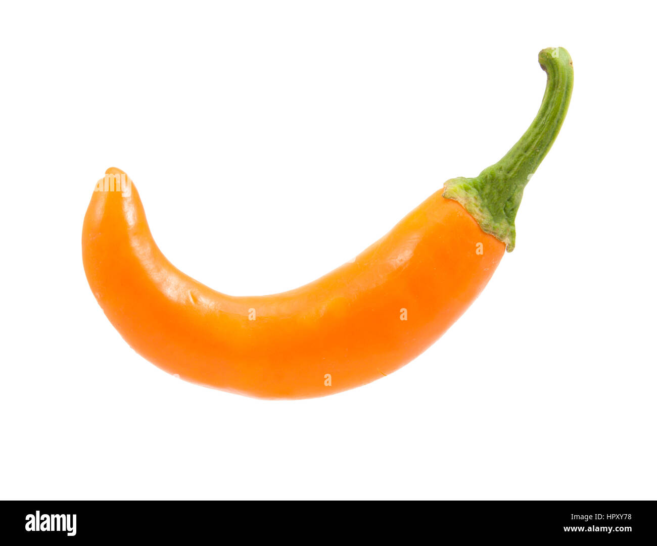 orange hot chili pepper isolated on a white background Stock Photo - Alamy