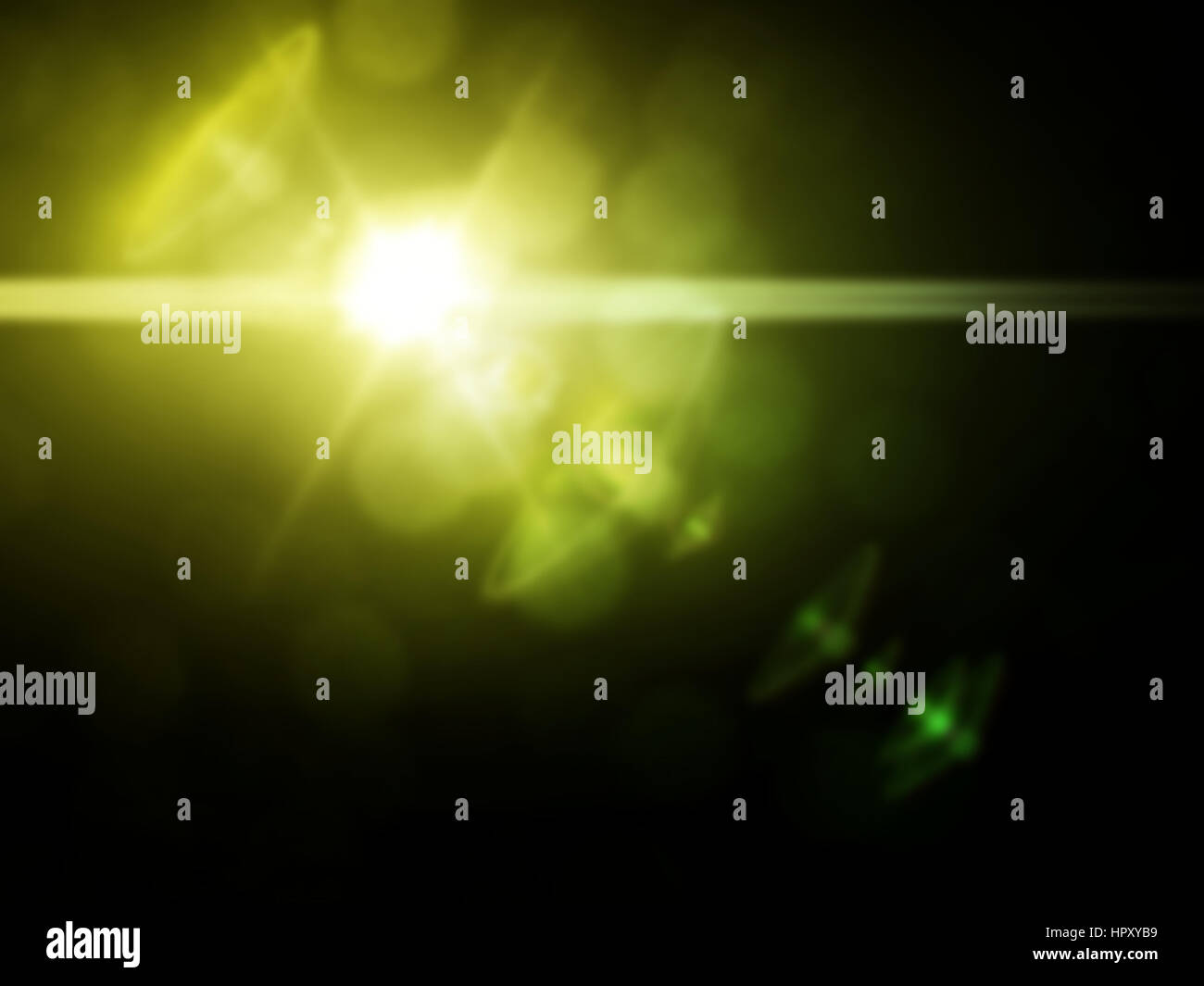 bright light on dark background with golden lens flare Stock Photo - Alamy