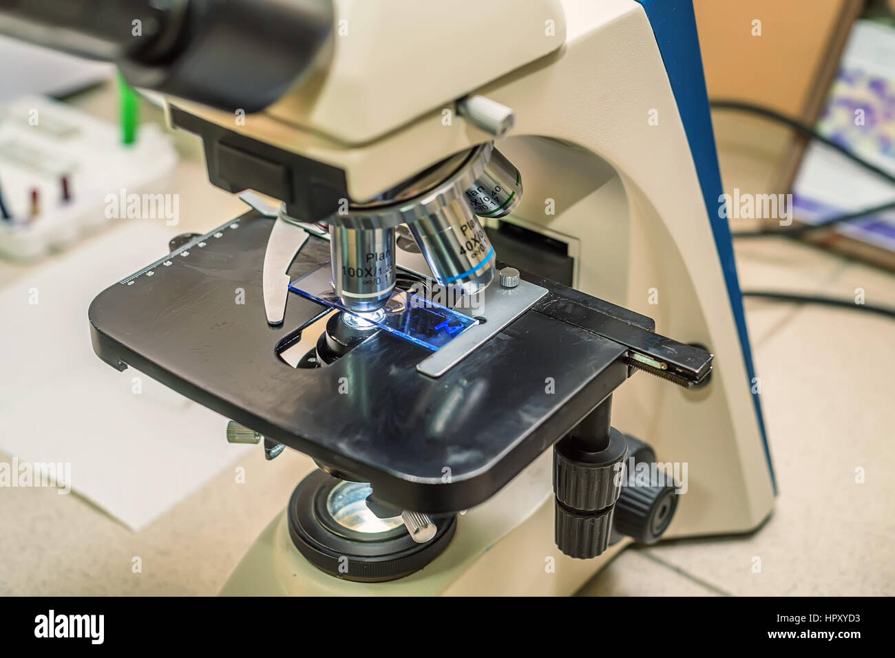 Microscope objective lens slide close hi-res stock photography and ...