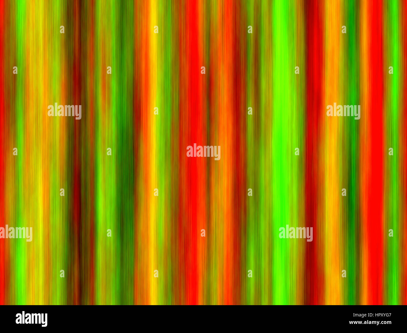 vertical blended stripes of thick paint in vibrant shades of green, red ...