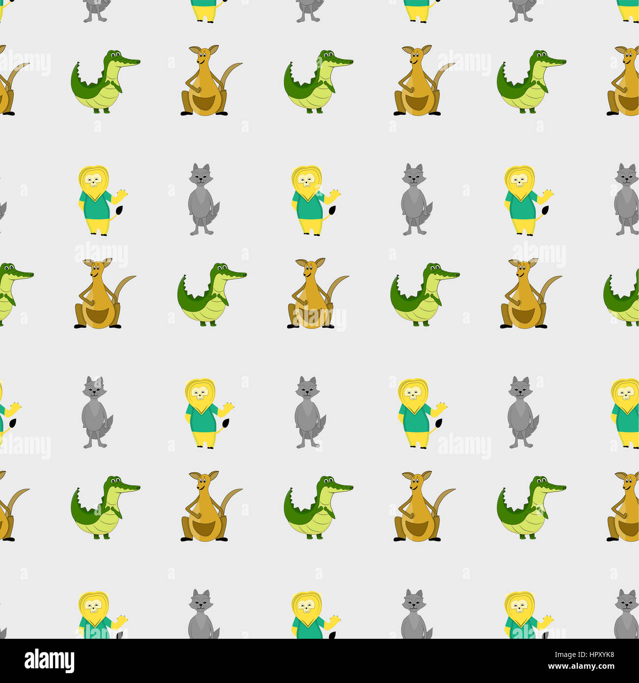 Animal pattern for gift children. Zoo mammal character, crocodile and ...