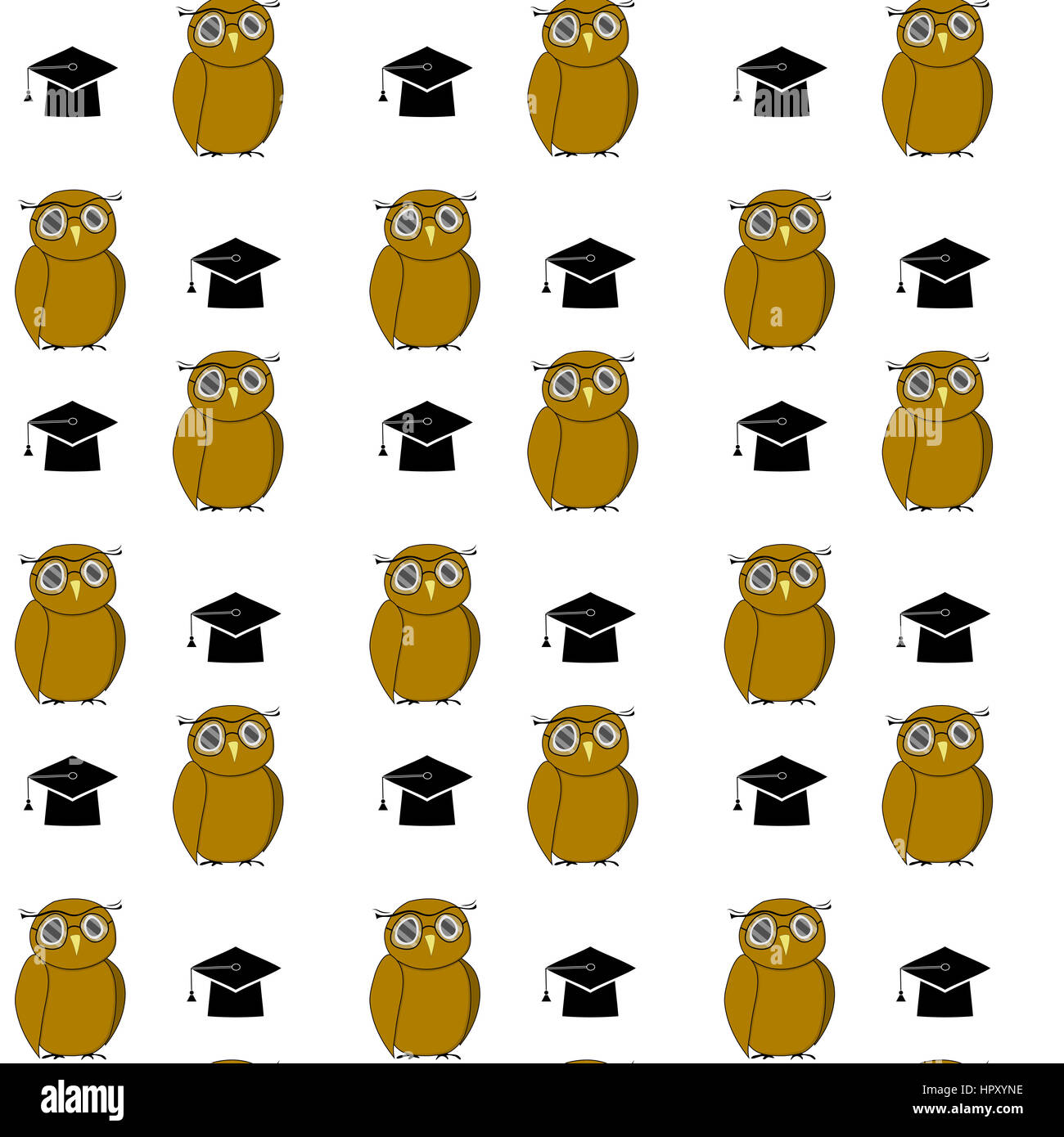 Education pattern woth owl and hat. Intelligent animal bachelor ...