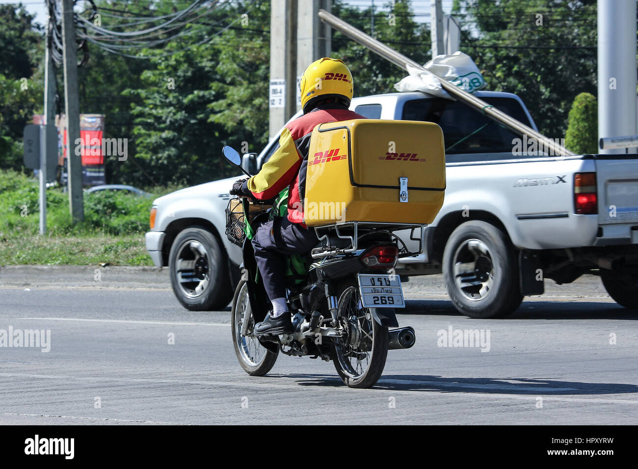 CHIANG MAI, THAILAND -DECEMBER 1 2016: DHL Express and Logistics Mini ...